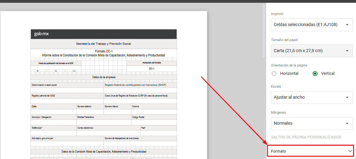Descargar el Formato DC1 en Excel: Plantilla editable