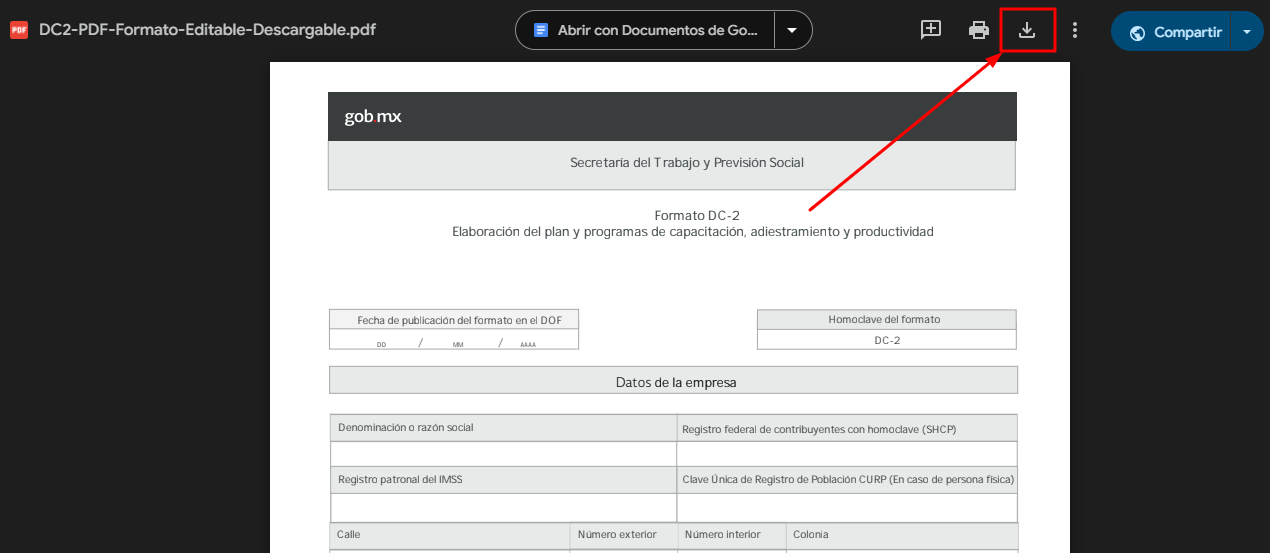 Descargar el Formato DC2 en PDF: Plantilla editable